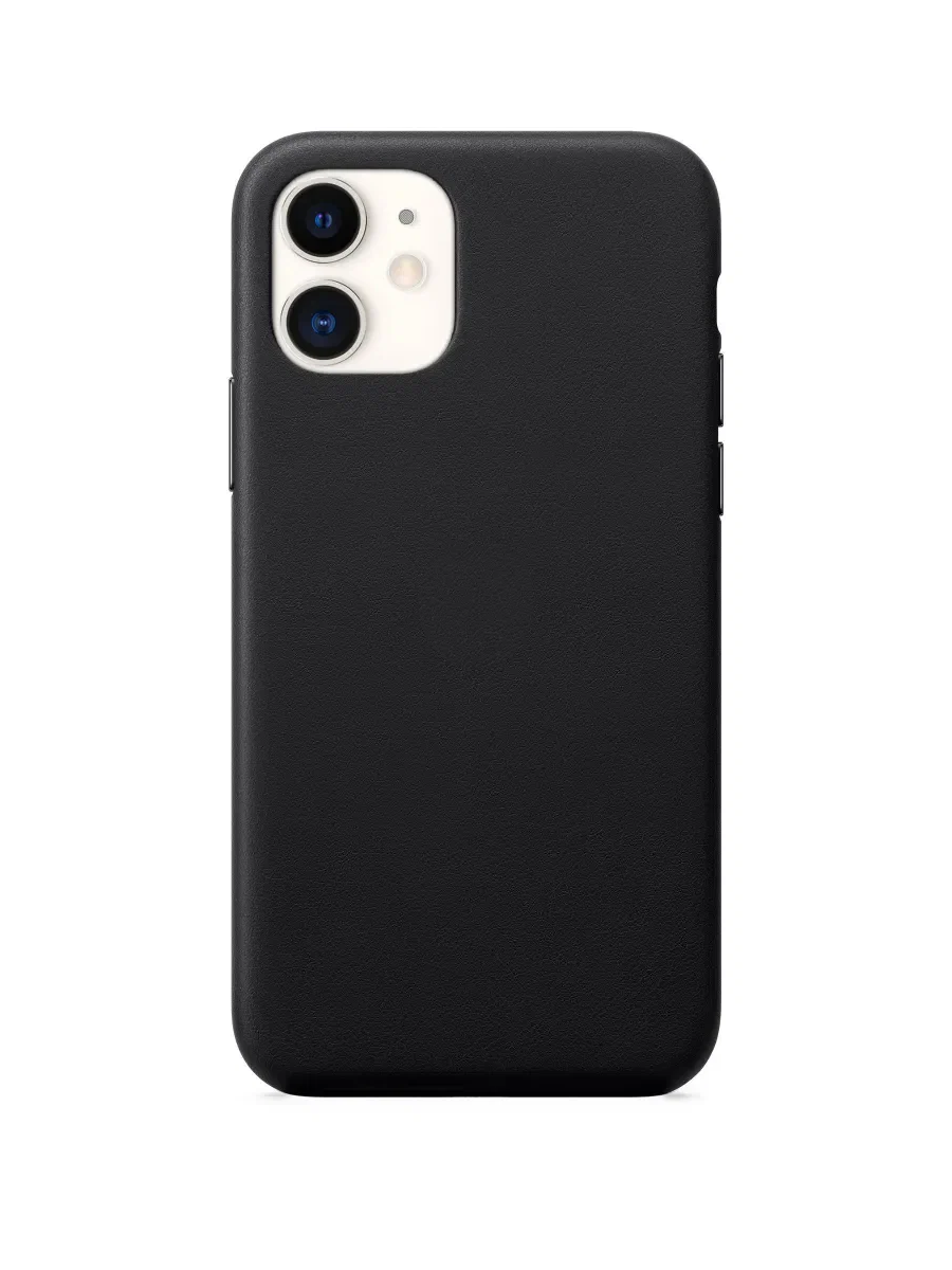 Кожаный чехол Магсейф для iPhone 11 Black / Leather Case Магсейф для Айфон 11 / Черный (закрытый низ)
