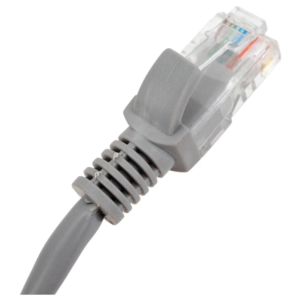 Патч-корд Ripo UTP Cat 5e RJ45 2 м компьютерный, медный провод, ПВХ‑оболочка, серый цвет — фото 1