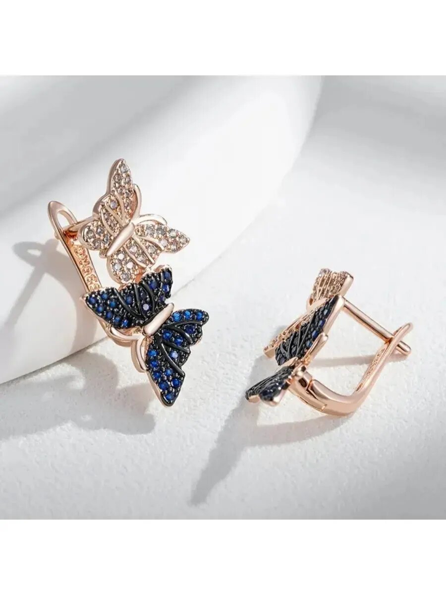 Серьги PollyJewelry, желтый, синий — фото 1