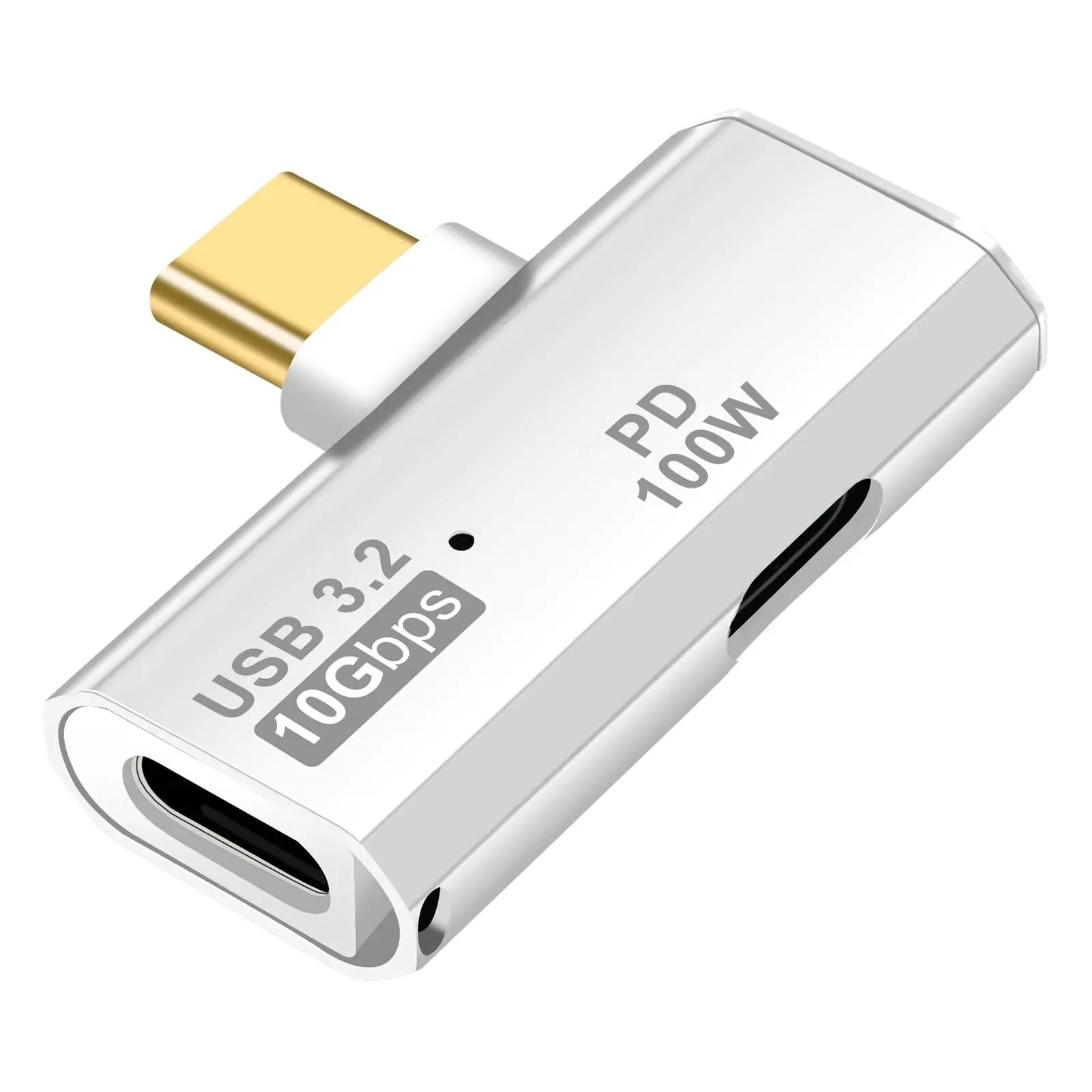 Адаптер USB-C OTG — зарядка PD Type-C, 100 Вт, двойной разветвитель USB-C для iPhone 15 Pro Max, MacBook, Samsung Galaxy S22/S23 White