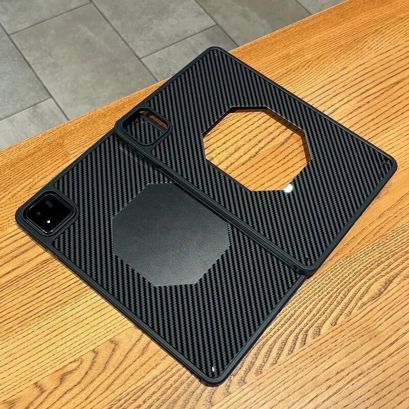 Чехол из углеродного волокна для Xiaomi Pad 7 Case Pro 11,2 дюйма, чехол для планшета Xiaomi pad 6S pro 12,4 дюйма, планшет 7S 12,5 2025, черная задняя жесткая основа