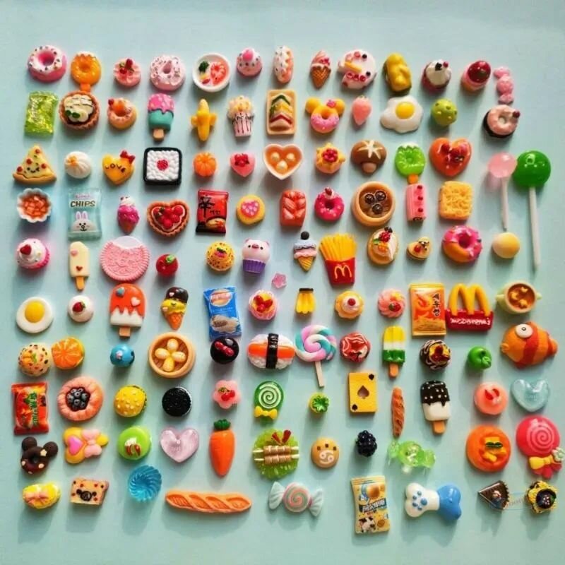 100 штук миниатюрных предметов, мини-еда, напитки, Барби и шарнирные куклы, игрушки, аксессуары