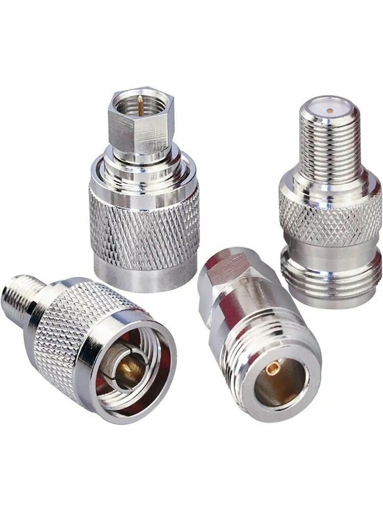 4-в-1 комплект переходников N и F, разъем F мама к N папа, коаксиальный адаптер для антенны, удлинителя, радиочастотный соединительный комплект