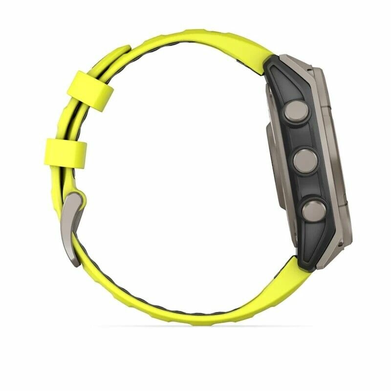 Умные часы Garmin fenix 8 47mm Solar Sapphire, Titanium with Amp yellow/graphite silicone band (010-02907-21)