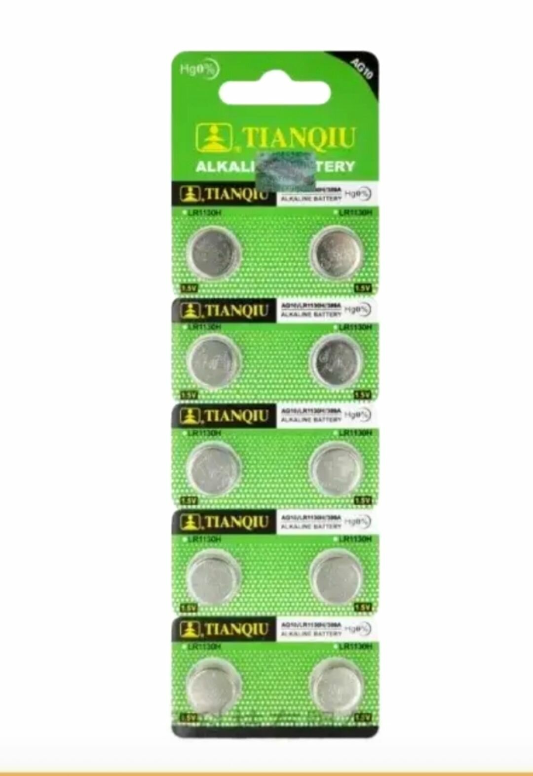 Алкалиновые батарейки AG10, LR54, LR1130, 10шт/уп.