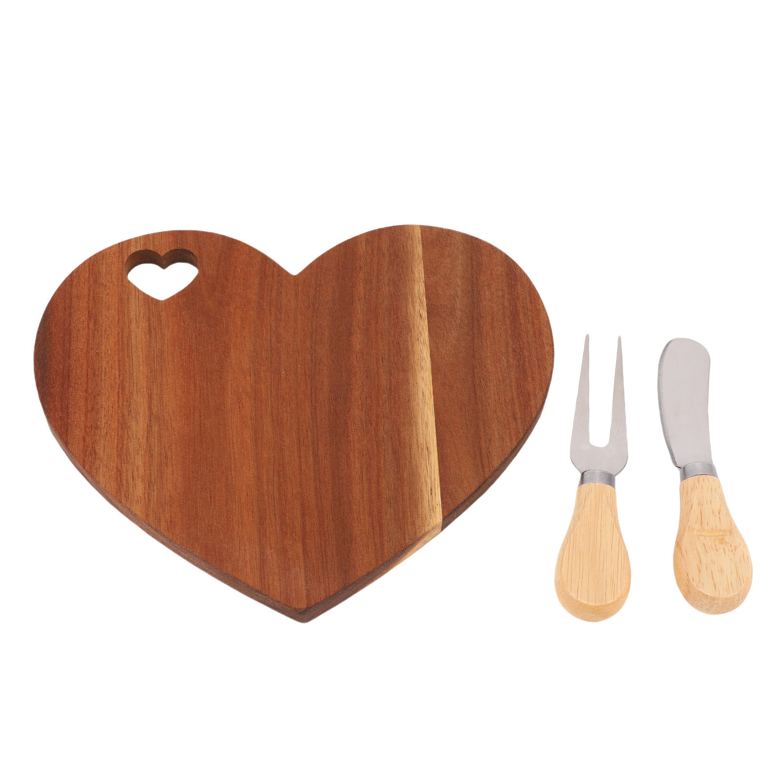Набор для сыра в форме сердца, вилка для масла, деревянная подставка для закусок и хлеба с отверстием для подвешивания для кухни.