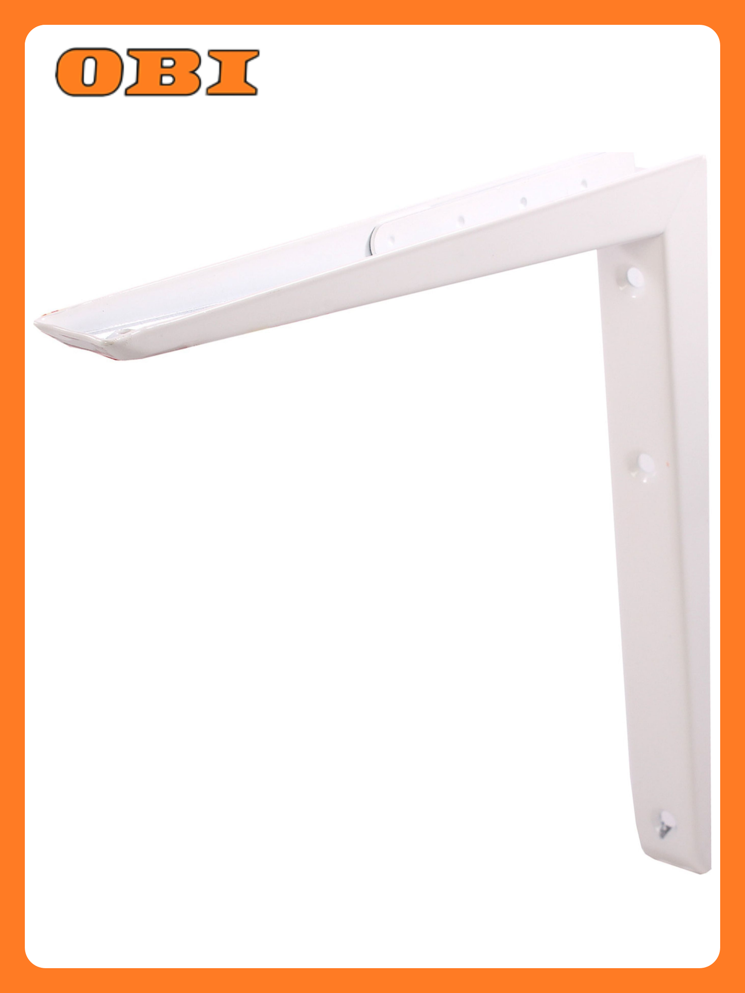 Кронштейн для полки Larvij "Митер", металл, белый, 250x250x30 мм