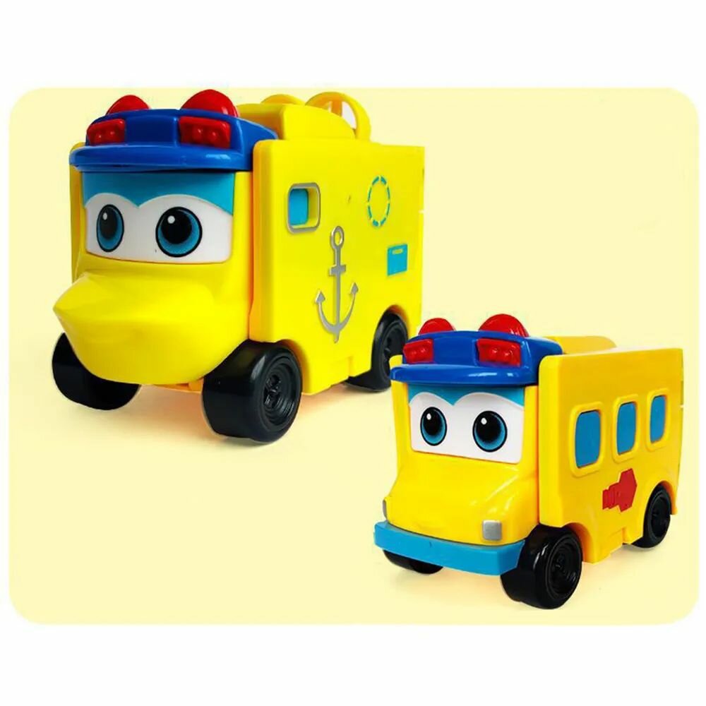 Детская игрушечная машинка-трансформер "Школьный автобус", 2 вида, в пакете