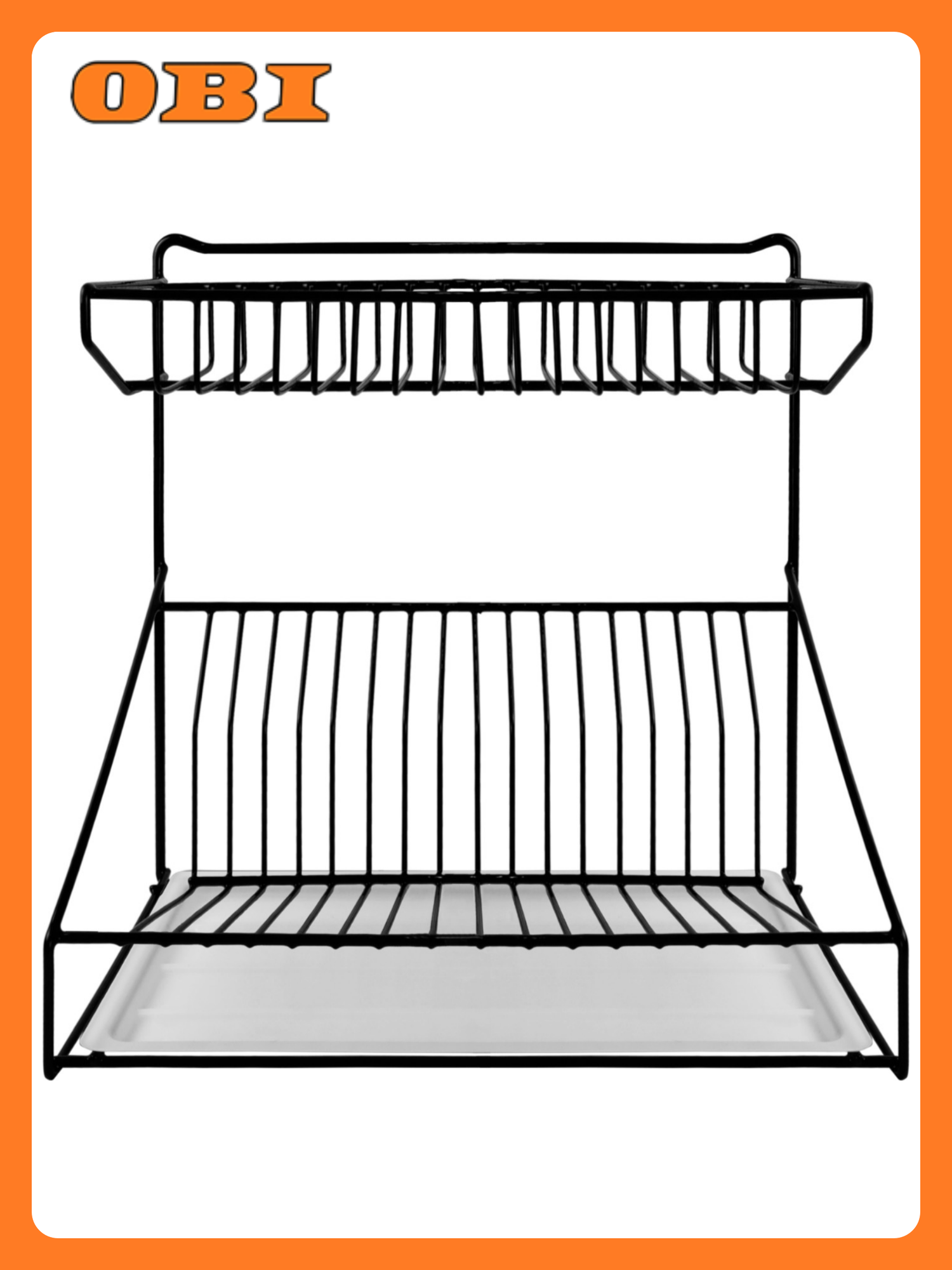 Сушилка для посуды Алтайский металлист, двухъярусная, с поддоном, черная