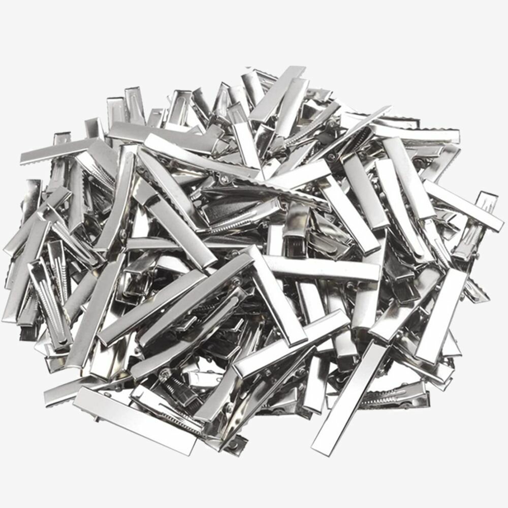 Зажим металлический - основа для заколки 4см. Набор из 20 штук