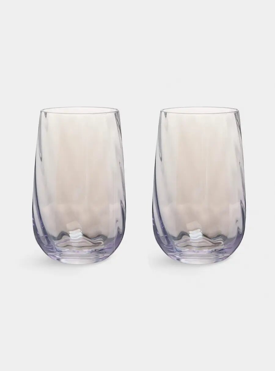Стакан, 13 см, 500 мл, 2 шт, стекло, сиреневый, Romance