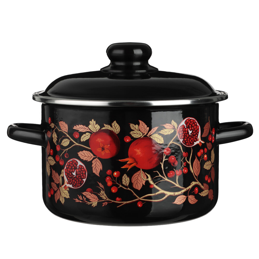 Кастрюля с крышкой эмалированная 3 литра, 20 см, для индукции