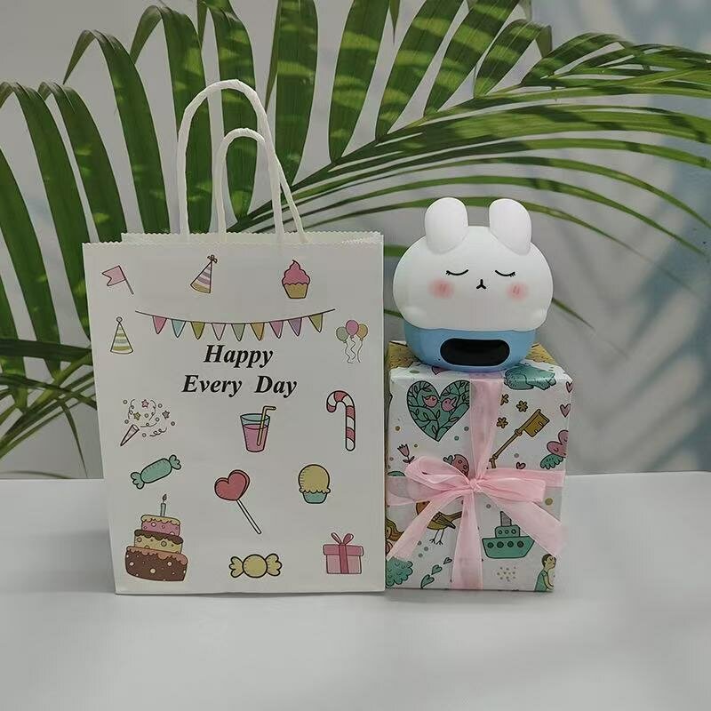 Новый будильник Animal Party Shy Rabbit and Dudu Duck Smart Soft Light Mini Alarm Clock с цифровым дисплеем температуры и электронным ночником для сна.