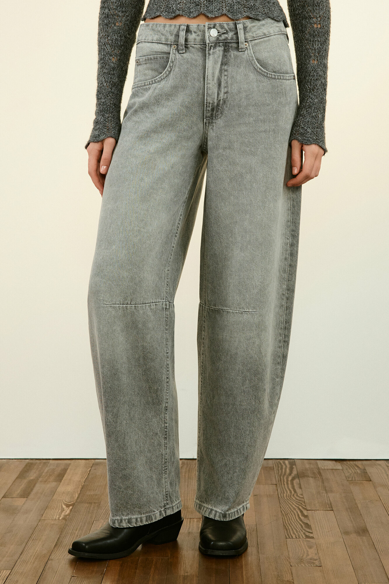 Джинсы бананы Befree Woman Mix&Match, размер L/170, светло-серый — фото 1