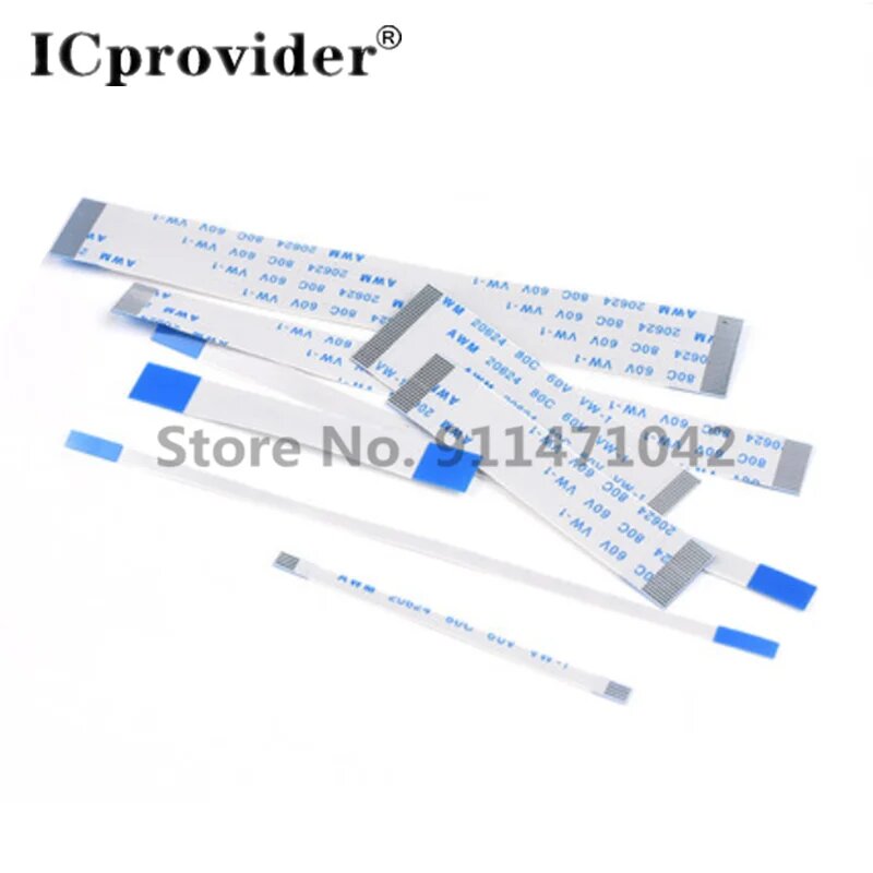 10 шт, Плоский гибкий кабель FFC Connector AWM 20624 80C 60V 14P, 0.5mm, Reverse Direction, 10cm