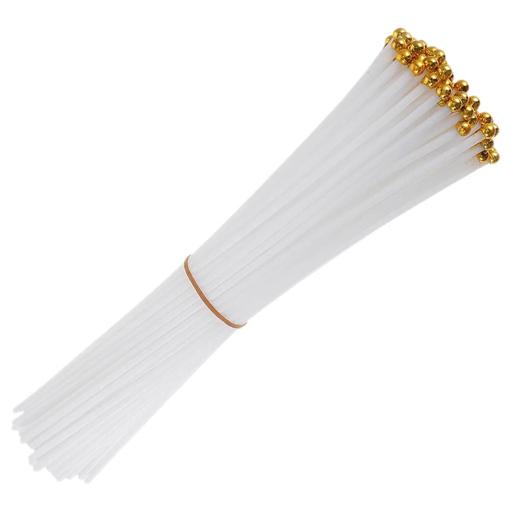 Пластиковые Флаги На Палочках 100 Штук Белого Цвета Размер 25.00X1.00X1.00CM