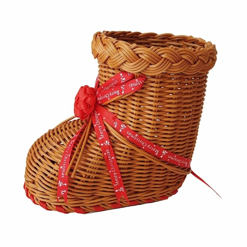 Корзина для хранения обуви из искусственного ротанга ручной работы, корзина закусок-красный