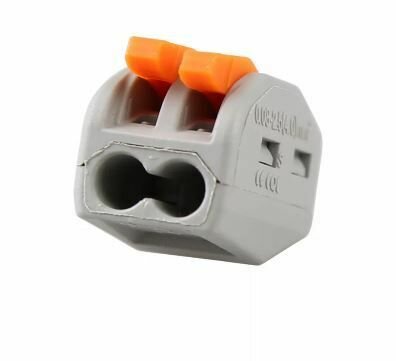 Соединительная клемма 2-х проводная, серая 30шт.