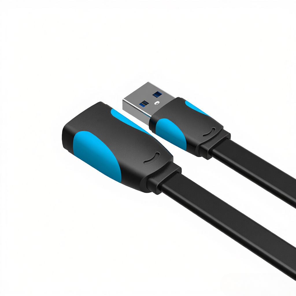 USB 3.0 удлинительный кабель Male to Female с усилителем сигнала, скорость до 5 Гбит/с, универсальная совместимость, длина 1 м/3.28 фута, черный