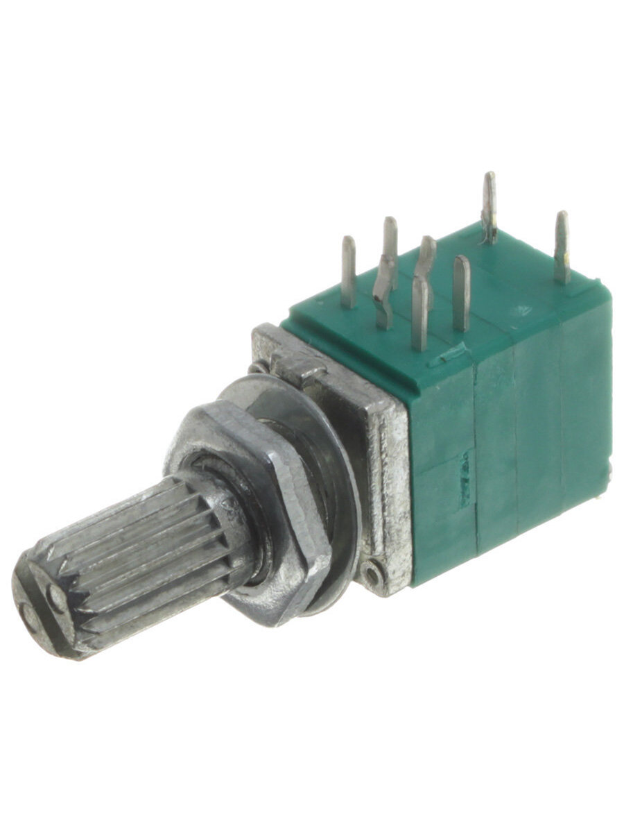 Резистор регулировочный 50кОм/50кОм RV097GS-B503 L15KQ (с насечкой) c выключателем