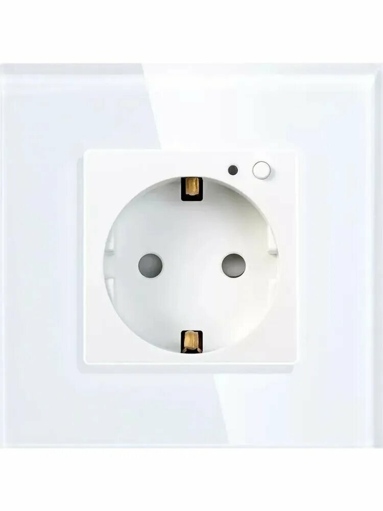Умная розетка Zigbee встраиваемая, белая, с мониторингом