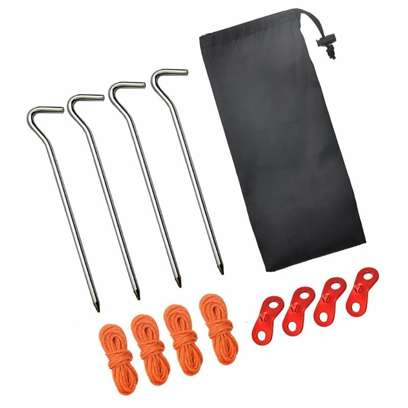 Вопросительный знак тип 7 напольных гвоздей из алюминиевого сплава-4 гвоздя, 4 веревки, бинокулярные пряжки, 1 сумка
