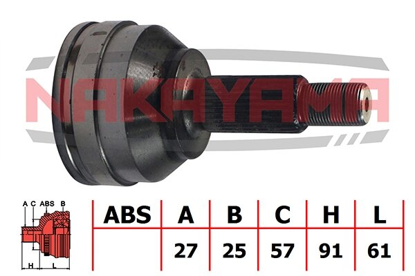 ШРУС внешний к-кт FORD MONDEO 1.8 1.8TD 2.0 93-96 (27x25x152x57), NAKAYAMA NJ260NY