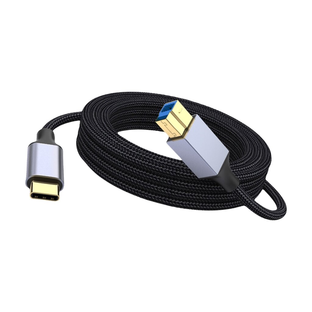 1 кабель для передачи данных от принтера typec3.0 к квадратному порту черный-2 метра