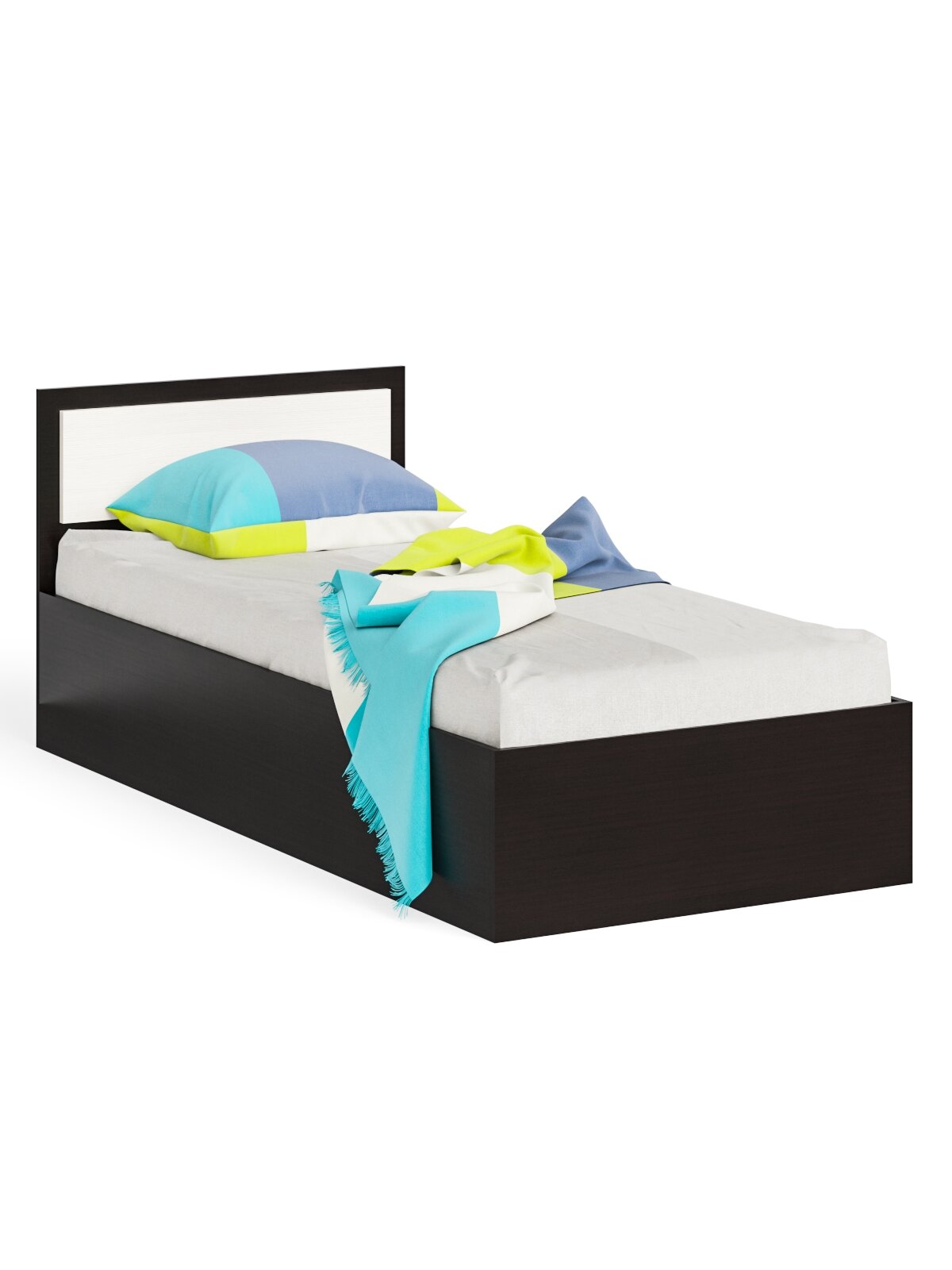 Кровать односпальная Фиеста 900 цвет венге/дуб лоредо, 93,5х203,5х80 см, сп. м. 900х2000 мм, без матраса