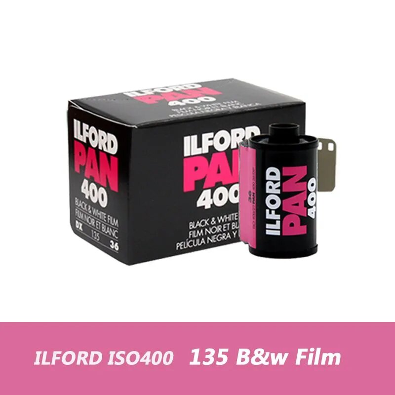 Фотопленка черно-белая Ilford PAN 400 (ISO 400, 36 кадров, 35mm, чб негатив)