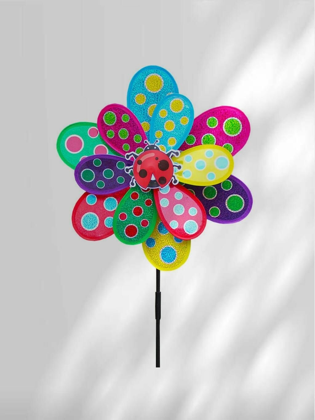 Цветной ветряк с блестками, handmade, подарок для детей, Много