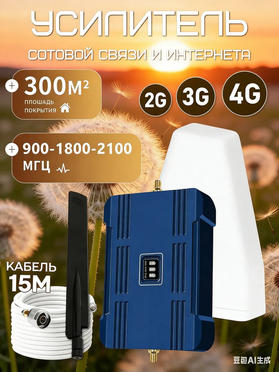 Усилитель сотовой связи 2G/3G/4G (900/1800/2100 МГц) — Улучшение сигнала GSM и интернета для телефона