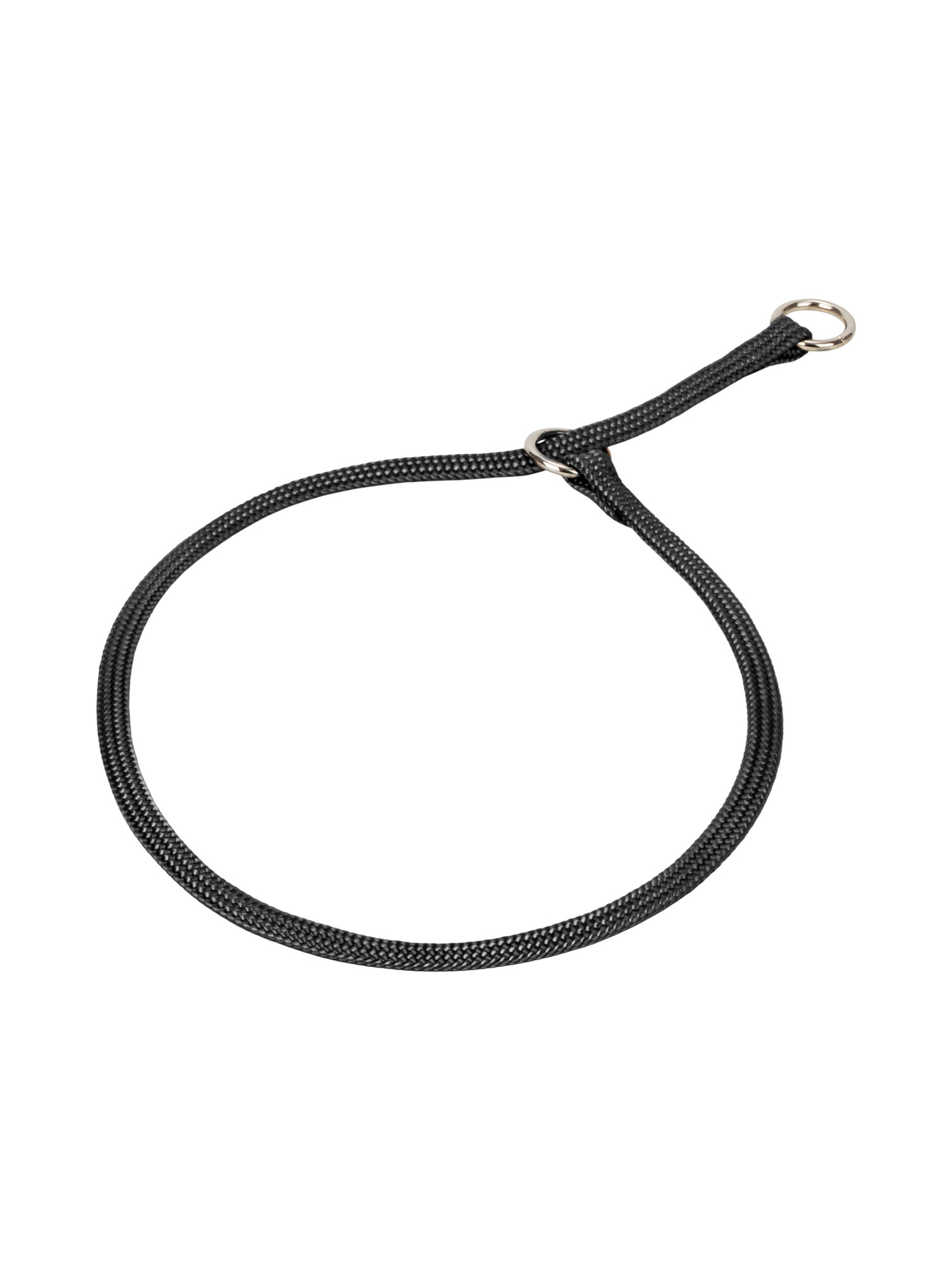 Ошейник удавка для собак ZooOne с 2-я кольцами (лента-чулок) 5 мм, 40 см, черный