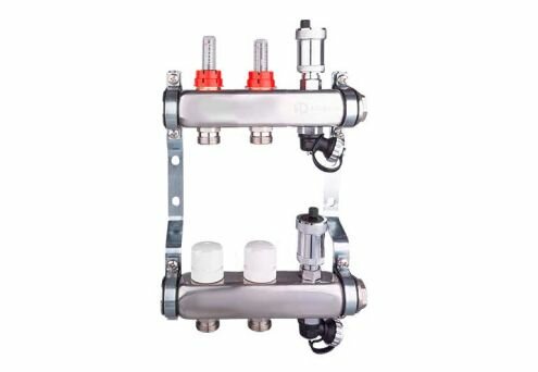 Коллектор регулируемый для теплого пола AQUALINK,1"х3/4" EK (2 выхода)