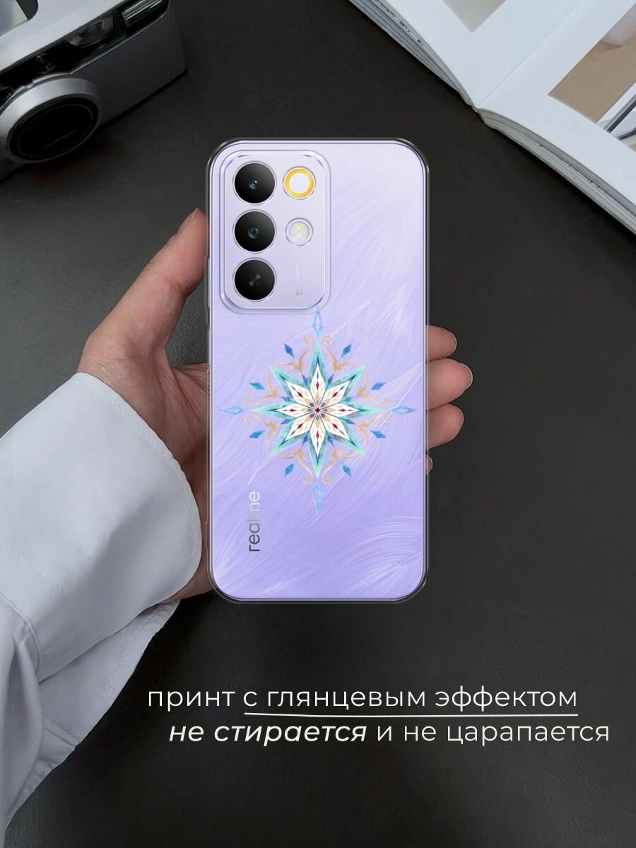 Силиконовый чехол на Realme C85 / Реалми C85 с принтом Изящная снежинка — фото 1