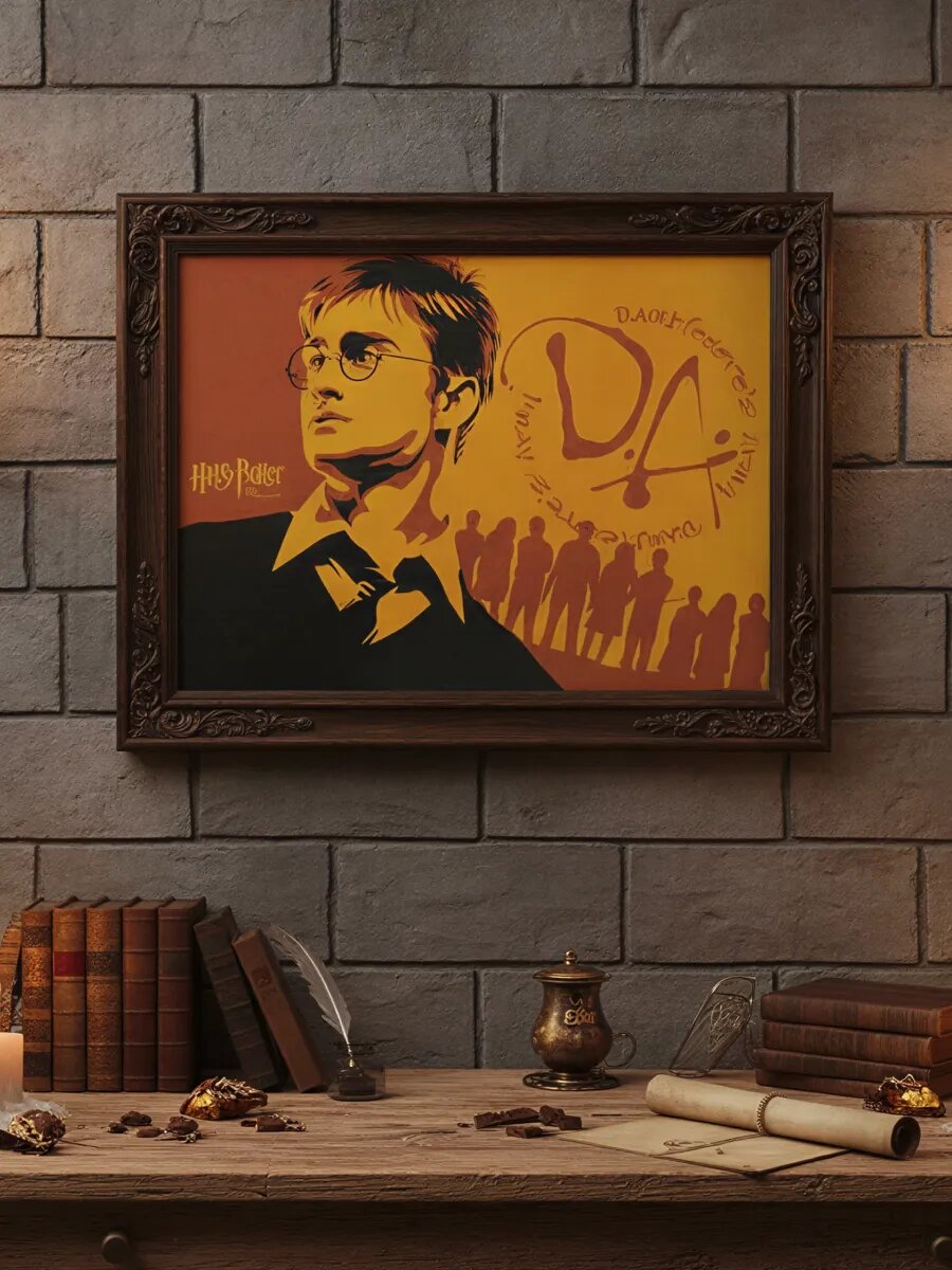 Интерьерный постер из крафт-бумаги Harry Potter Гарри Поттер 30 х 42 см