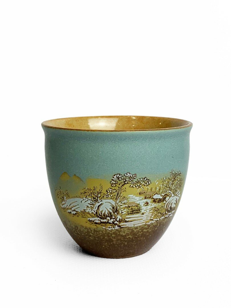 Чашка чайная (пиала) - Снег, обжиг в печи, керамика, 150 мл. (268104.2)