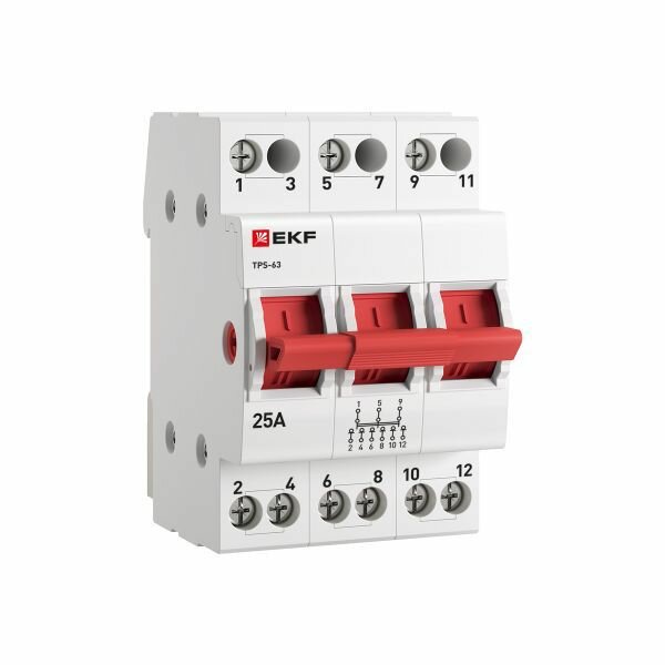 Переключатель EKF трехпозиционный, ТПС-63 3P 25 А