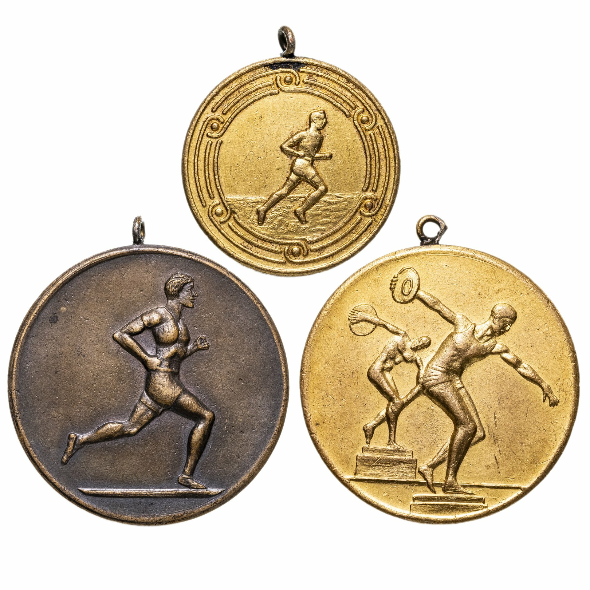 Подборка из трех призовых медалей по легкой атлетике, бронза, Европа, 1920-1950 гг