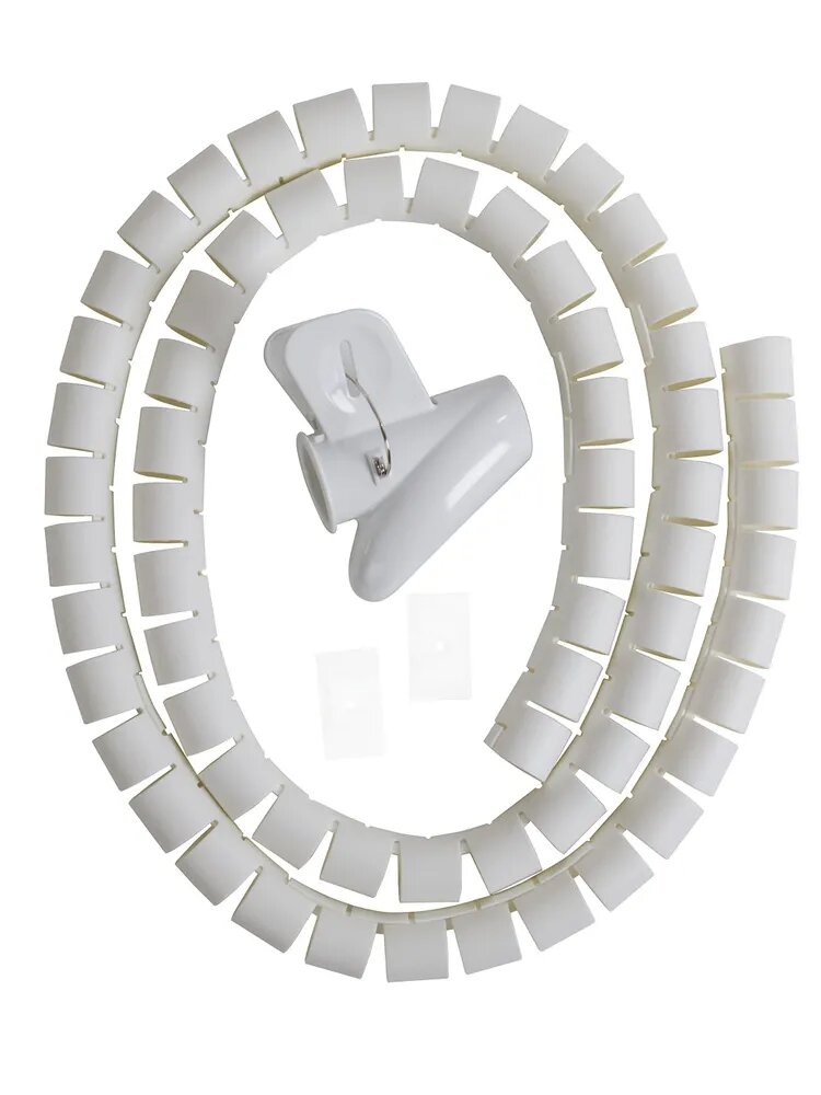 Кабель менеджер органайзер для защиты шнуров от износа Длина 2 метра, ширина 1.6cm, Серебро