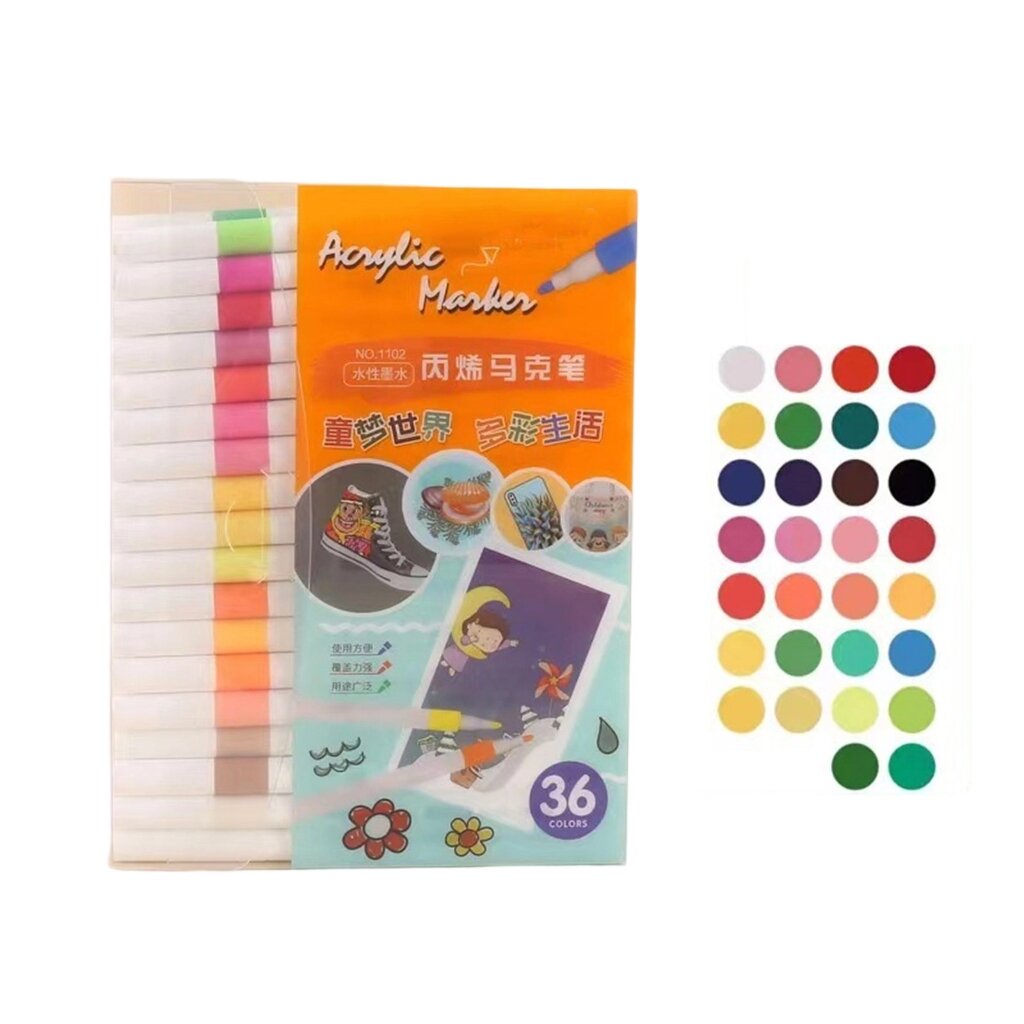 36/48/60 Цветов Акриловая Ручка Граффити Маркер Набор Акриловых Маркеров Быстросохнущая Акриловая Краска Маркеры Принадлежности Для Рукоделия