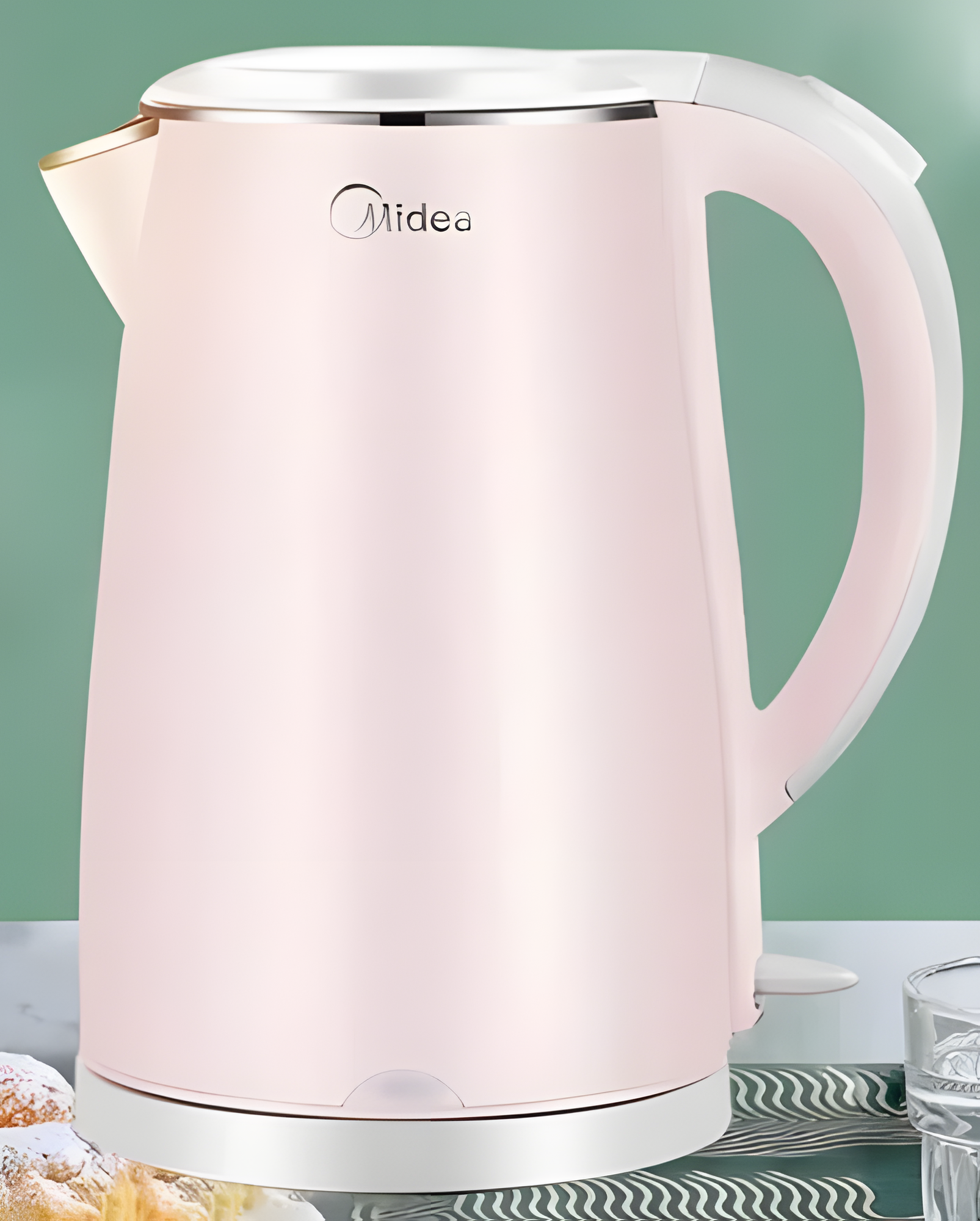 Электрический чайник Midea , розовый, 1.7 л, 1500 Вт, нержавеющая сталь 304