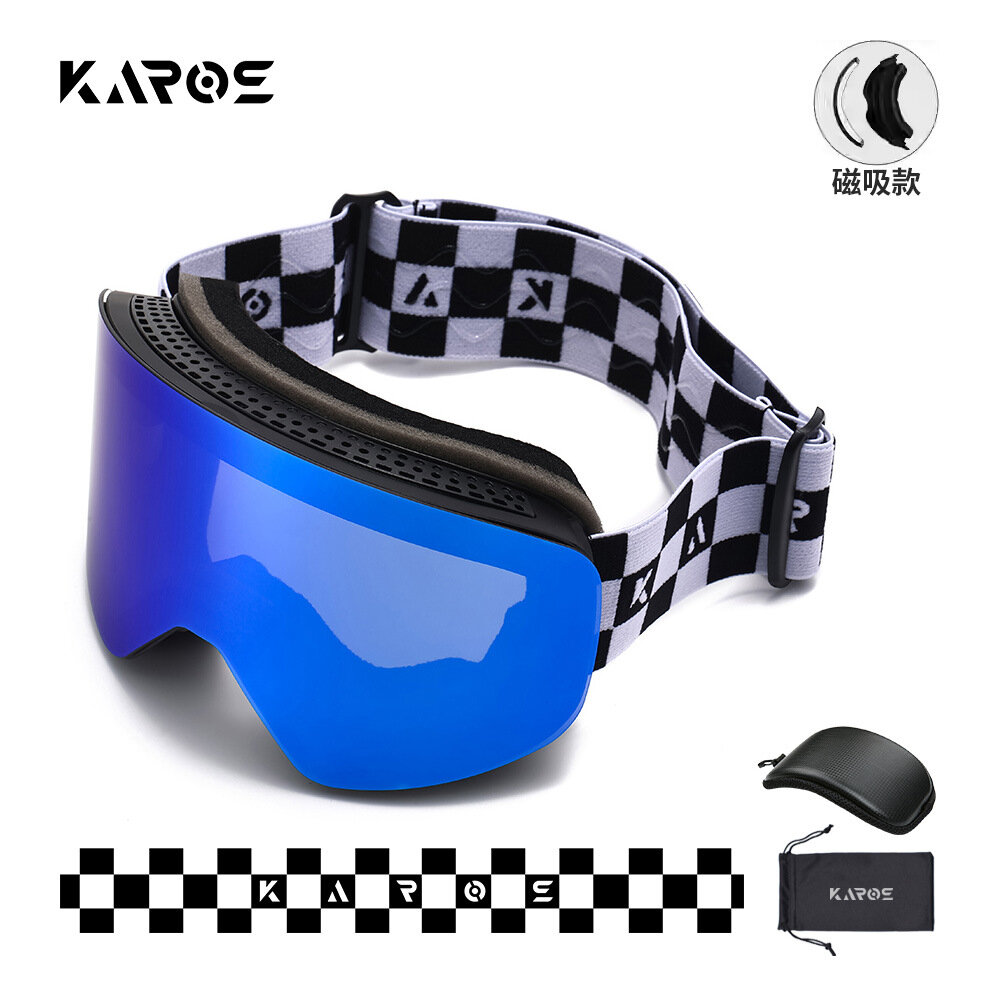 2026KAROS Лыжные очки с магнитным быстрым снятием, антизапотевающие, защитные очки для снега, УФ-защита, для близоруких, носимое оборудование HD унисекс