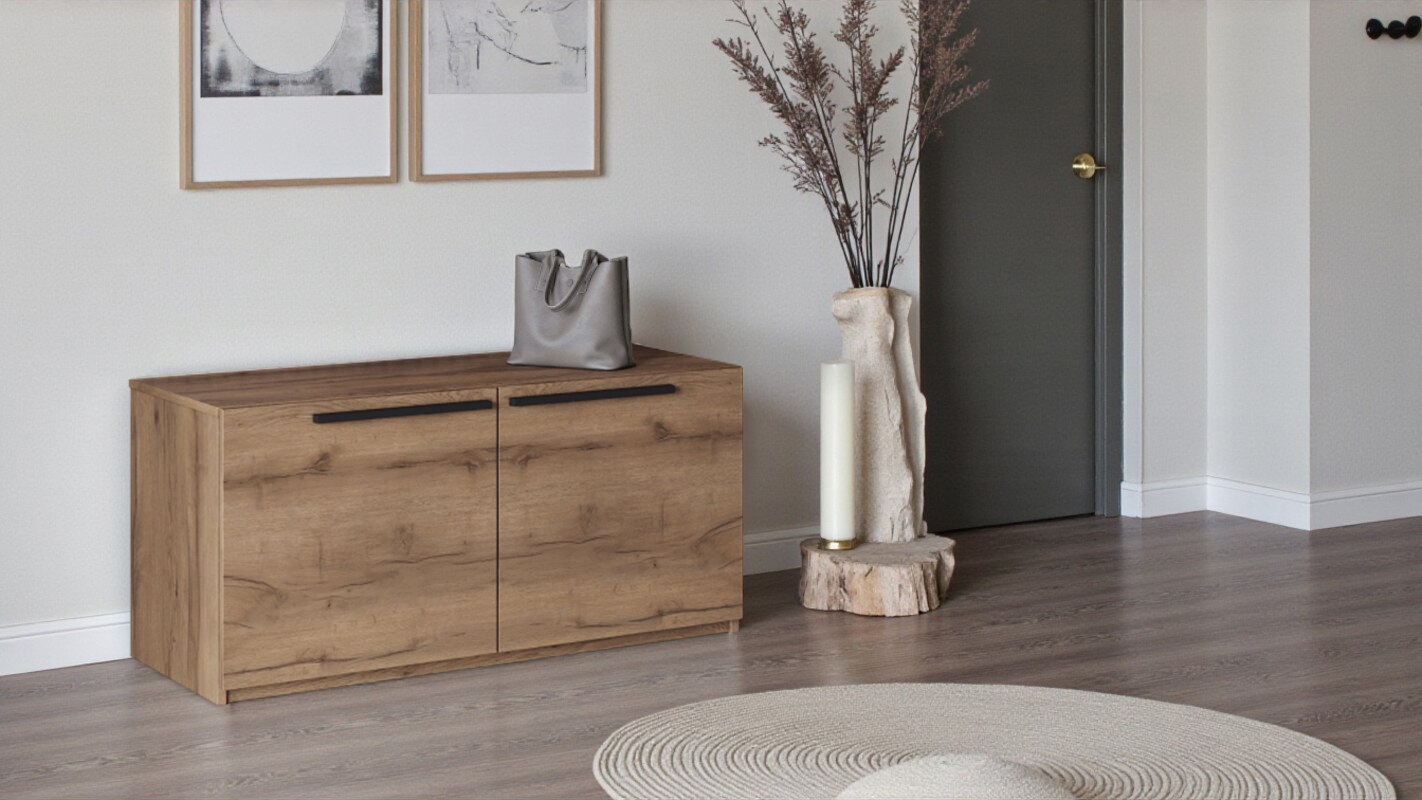 Обувница Лорена Пакс-2 Дуб Табачный U1147 NEW 100x43x48 см, коричневый GOODFORM