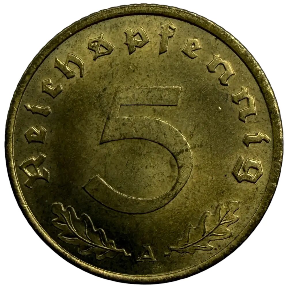 Германия, Третий Рейх 5 рейхспфеннигов 1939 г. (A)
