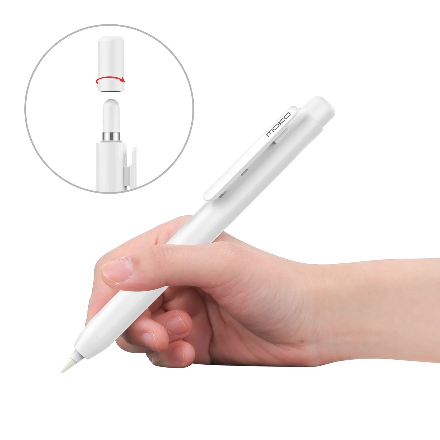 Молочок для Apple Pencil 1, белый MoKo