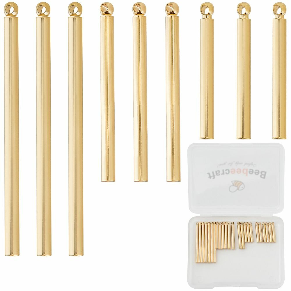 3 размера, 18 карат, позолоченные вертикальные подвески-палочки, фурнитура для изготовления ювелирных изделий