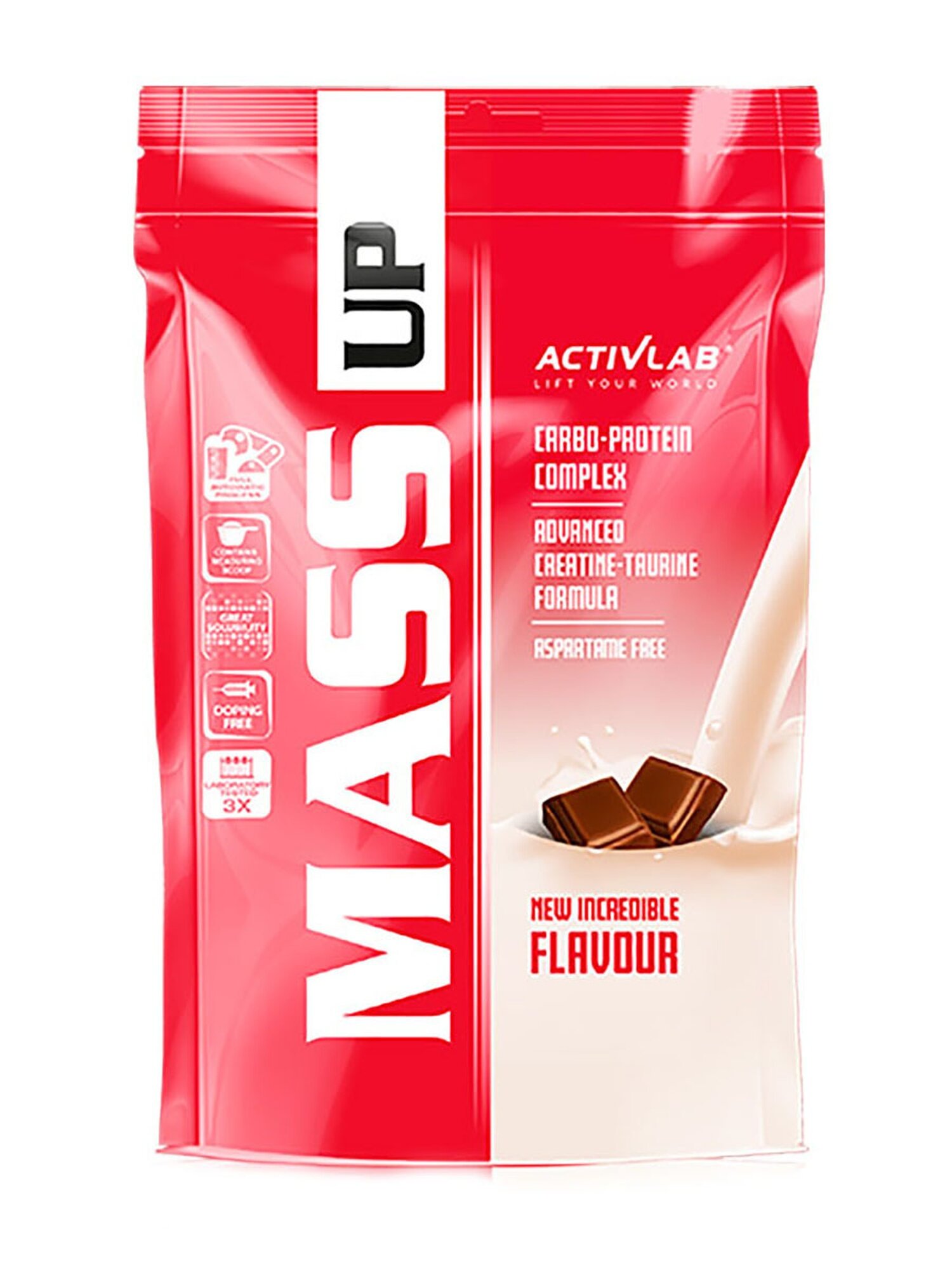 Гейнер Activlab "MASS UP", для набора массы, со вкусом шоколада, 1200г