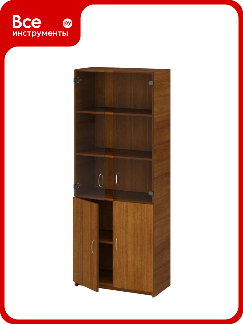 Шкаф ООО Комус SP Бюджет со стеклом 2553 651;879;655;670 французский орех 1810 956212