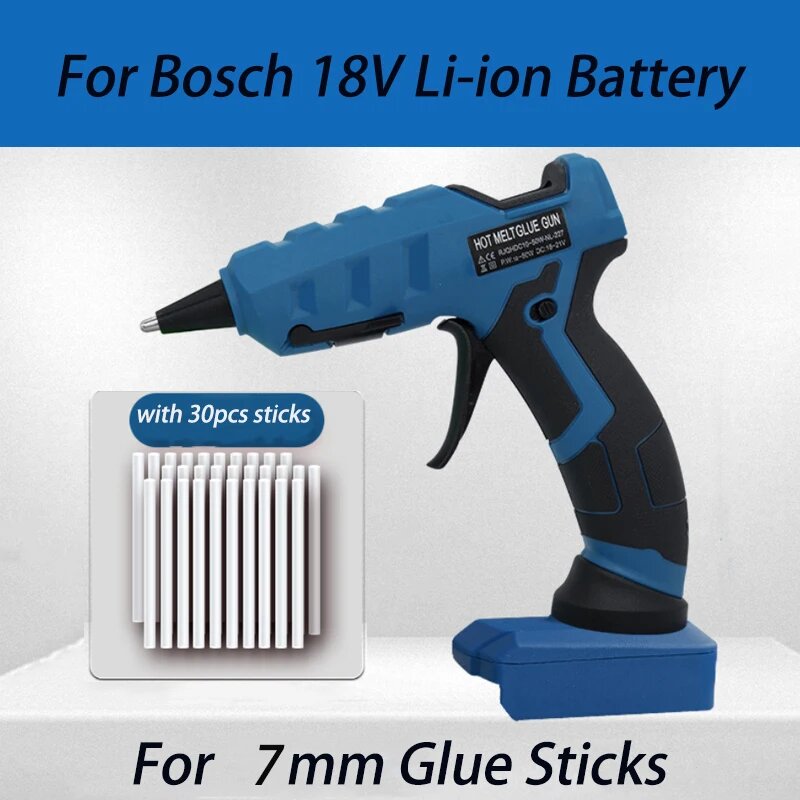 Беспроводной клеевой пистолет ZUIDID для аккумуляторов Bosch 18В with 30pcs stick